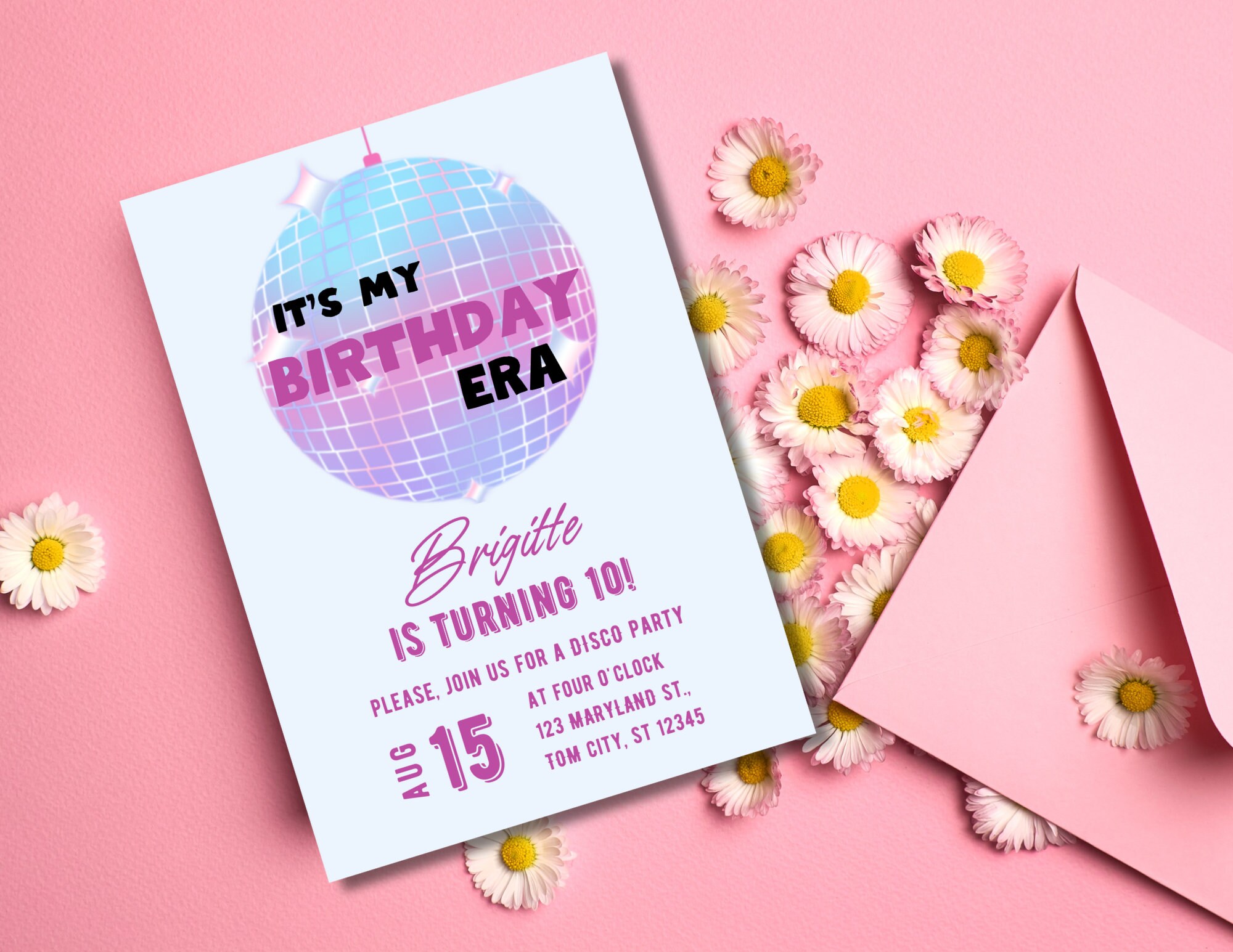 Happy Birthday Invitation Card, Digital Download Birthday Invitation ...