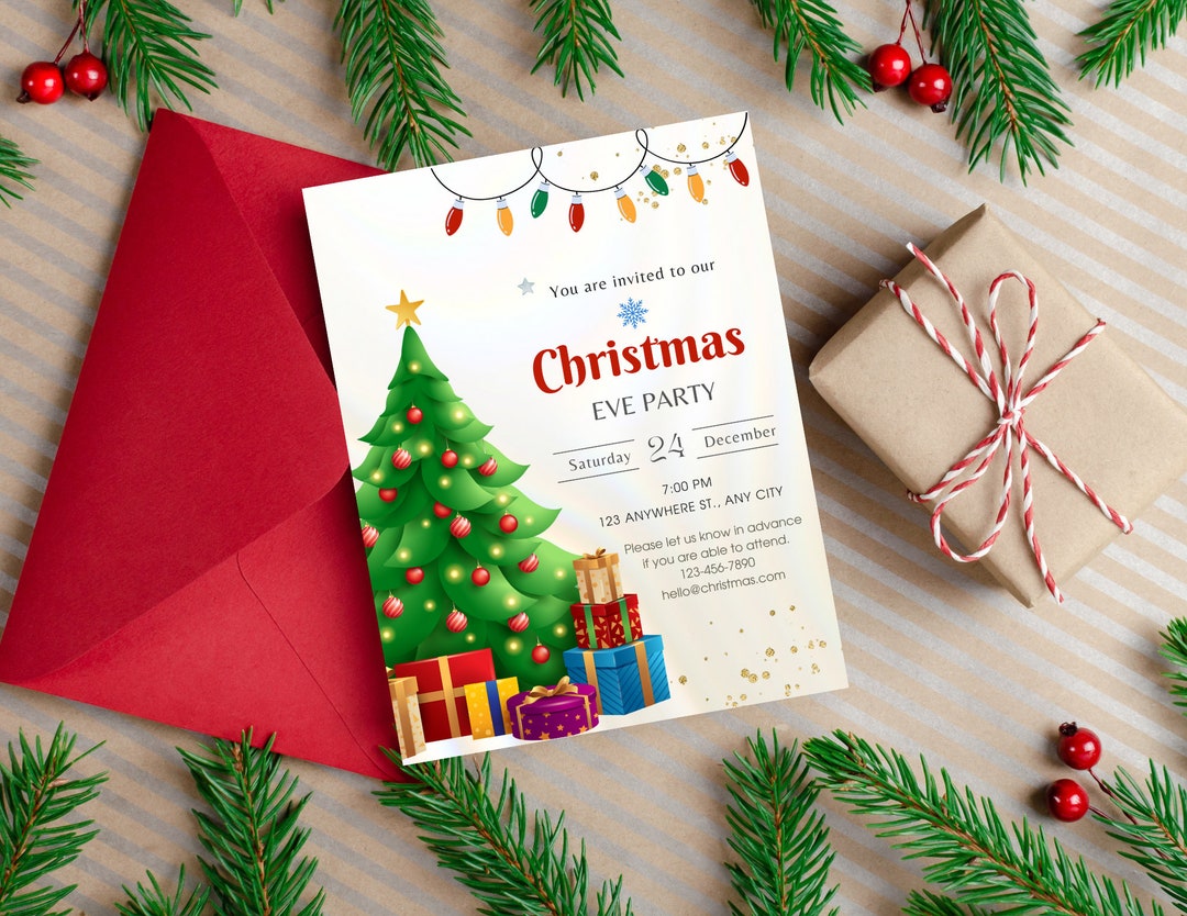 Christmas Eve Party Invitation - Etsy