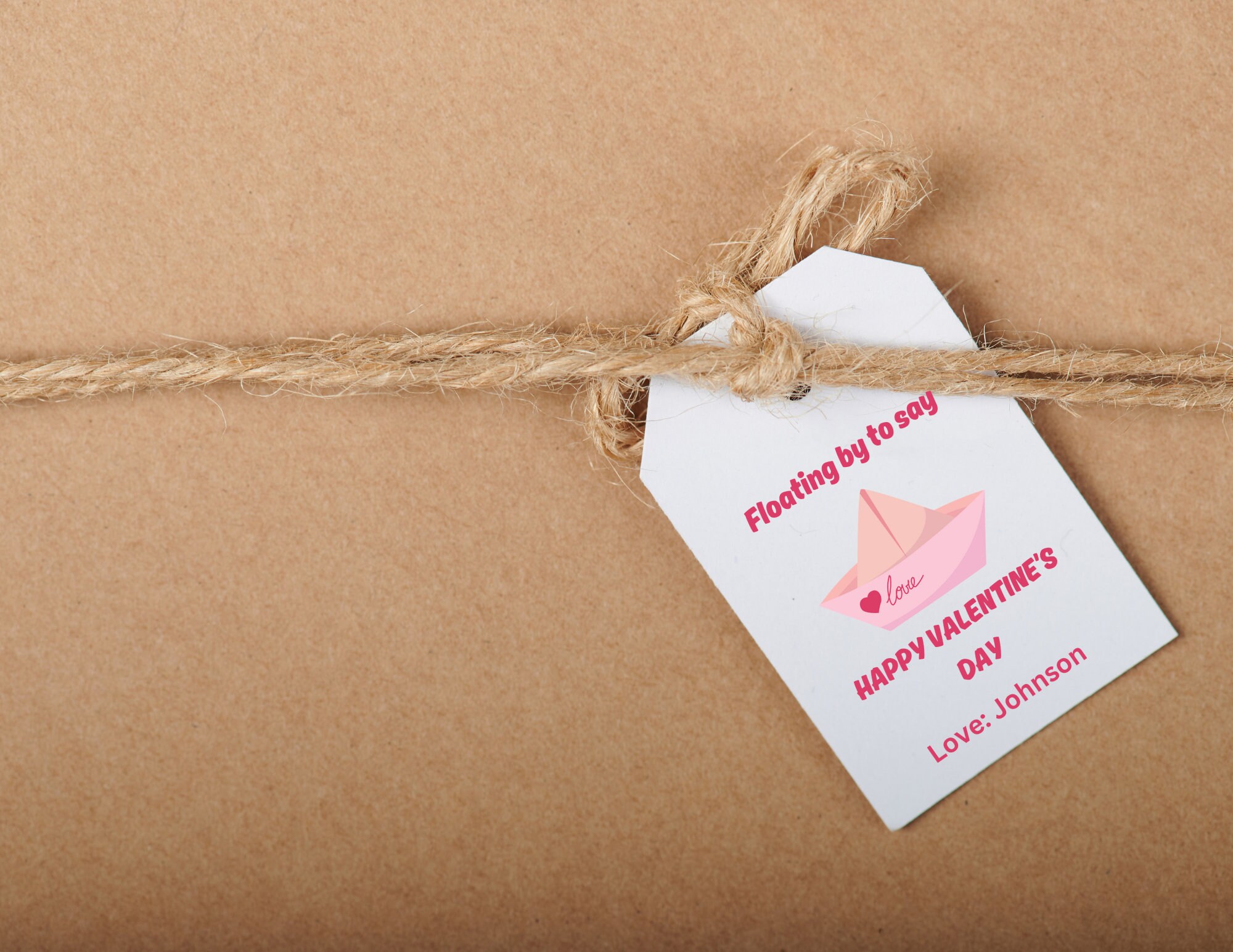 Valentine's Day Gift Tags, Floating by to Say Happy Valentine's Gift ...