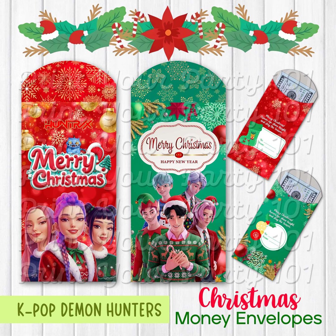 K-pop Demon Hunters Printable Christmas Money Envelopes - Etsy