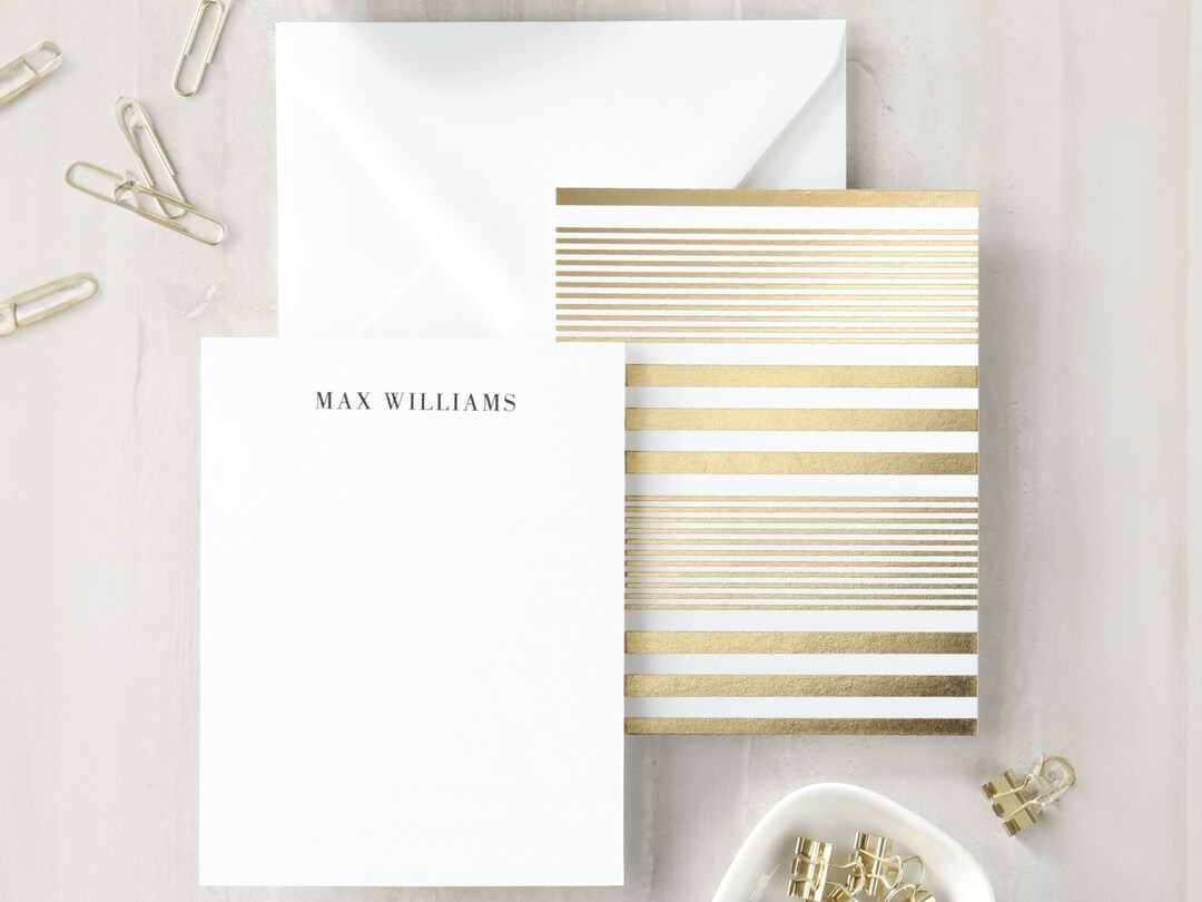 Gold Foil Note Cards Stationery Gift for Boyfriend Notecard Custom ...