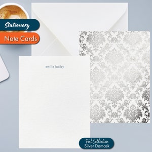 Pearl Foil Note Cards Stationery Gift for Girlfriend Notecard Custom ...