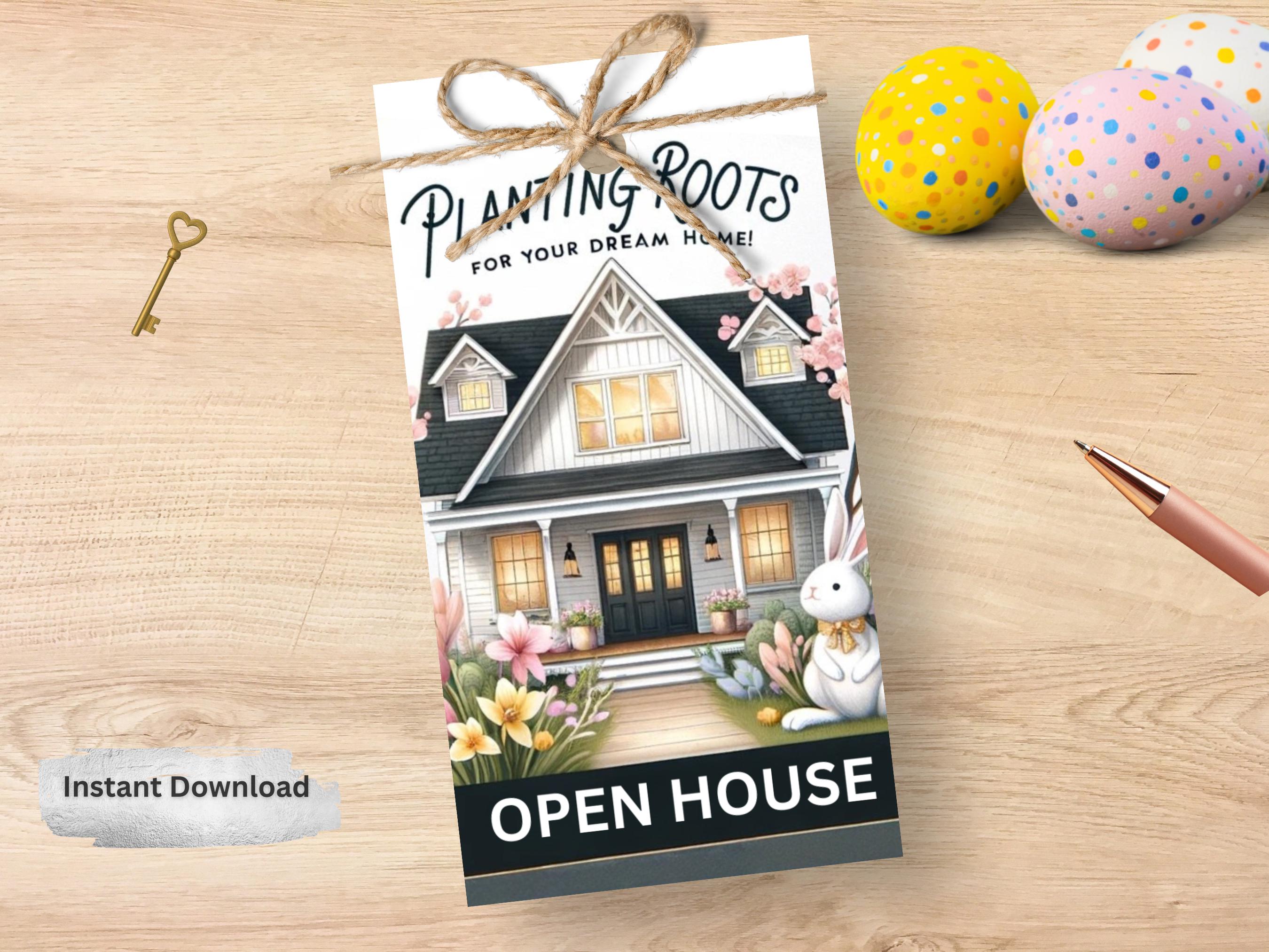 Planting Roots in Your Dream Home - Easter Open House Tags | Realtor ...