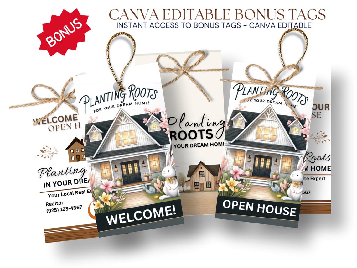 Planting Roots in Your Dream Home - Easter Open House Tags | Realtor ...