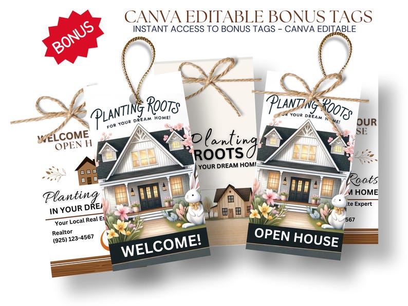 Planting Roots in Your Dream Home - Easter Open House Tags | Realtor ...
