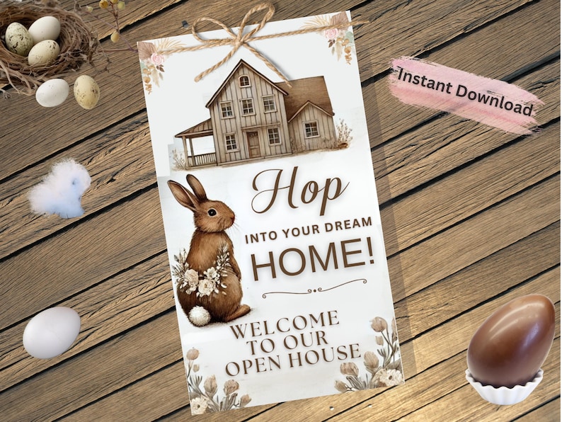Hop Into Your Dream Home - Editable Easter Open House Tags | Realtor ...