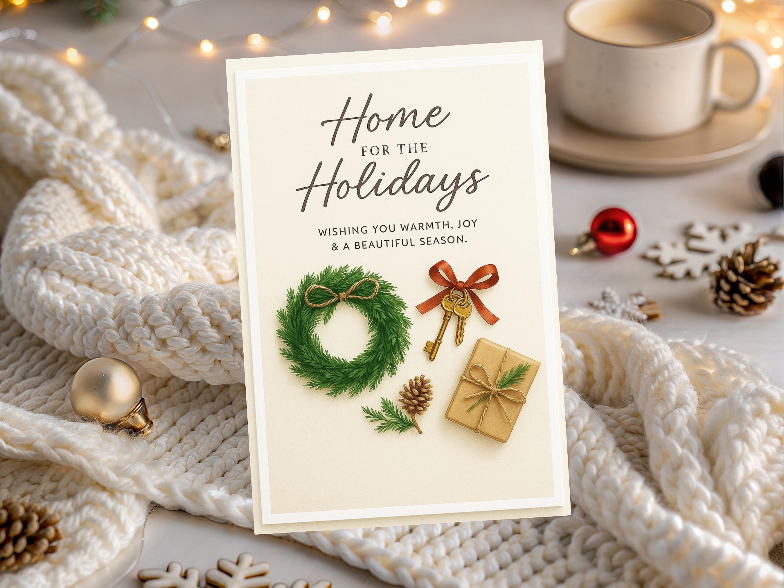 Realtor Holiday Card Template • Home for the Holidays Christmas Card ...