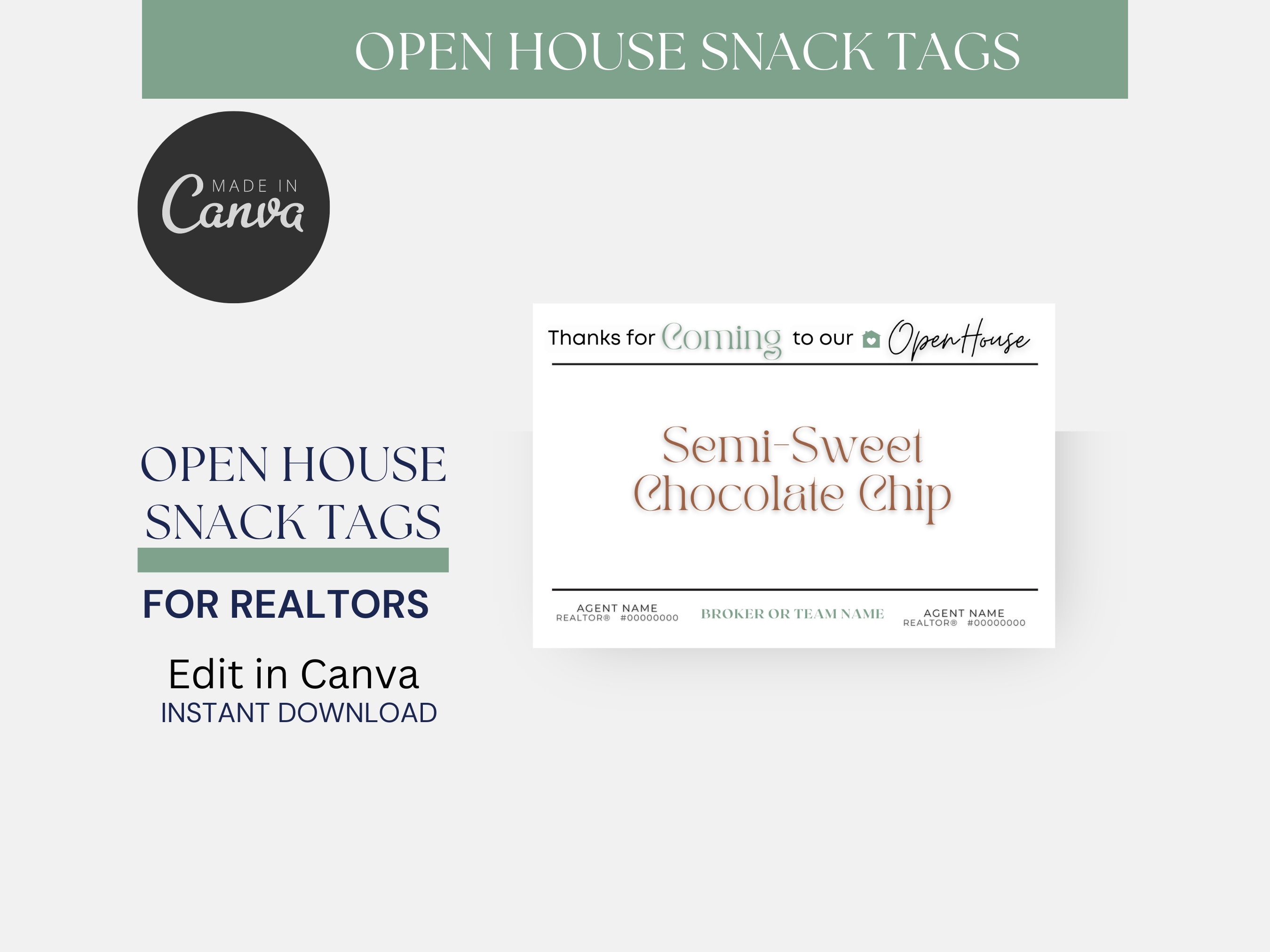 Open House Tent Card. Instant Download. Open House Label Your Snack ...