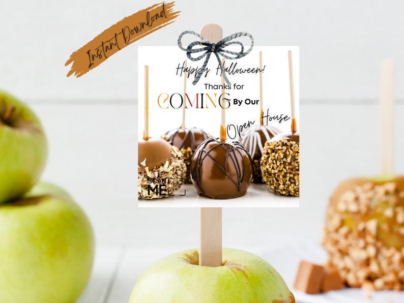Instant Download, Editable Realtor Candy Apple Tags for Halloween or ...