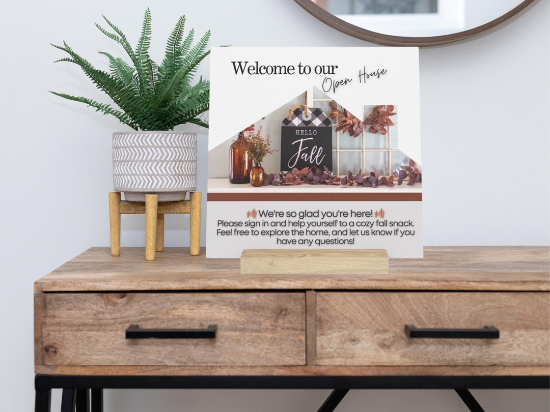 Fall-themed Open House Welcome Sign | 10x10 Fall Real Estate Entry Sign ...