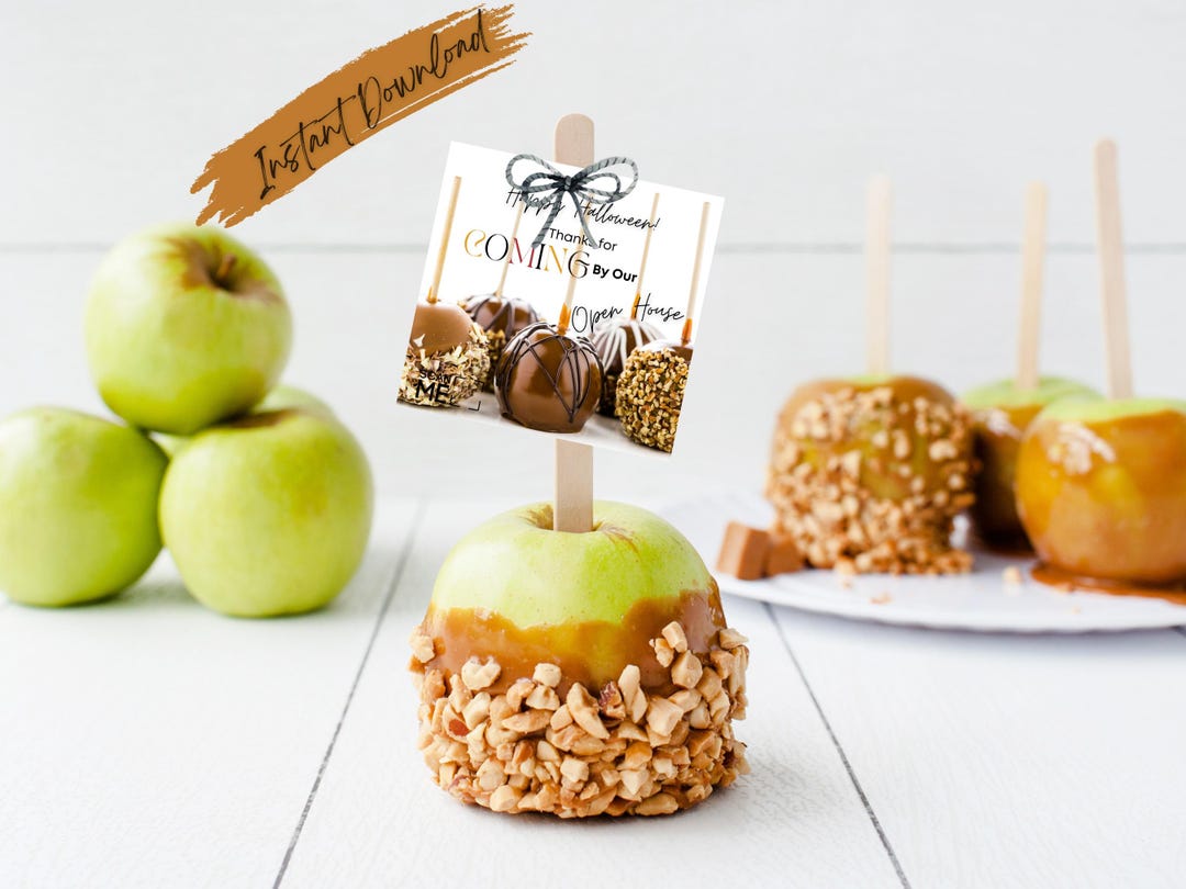 Instant Download, Editable Realtor Candy Apple Tags for Halloween or ...
