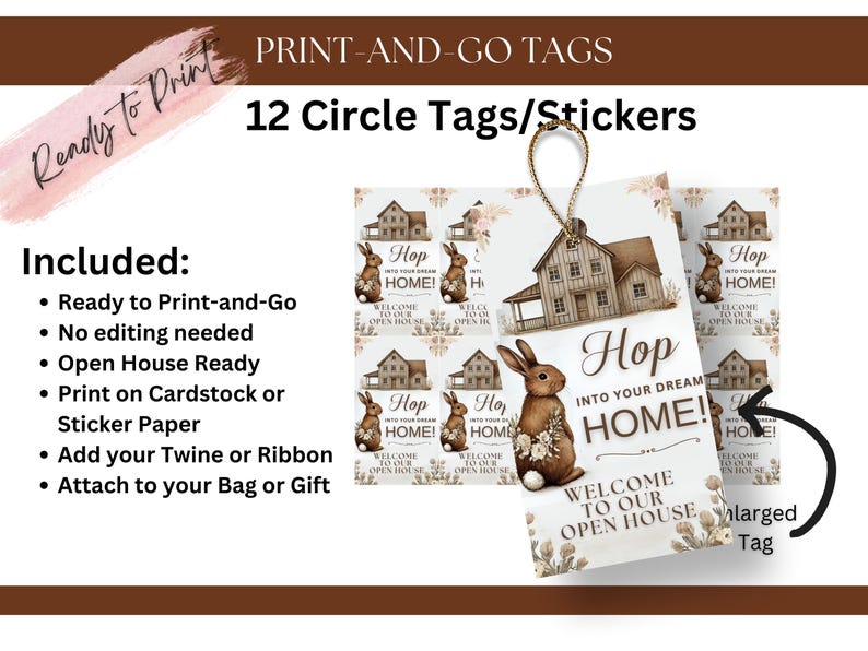 Hop Into Your Dream Home - Editable Easter Open House Tags | Realtor ...