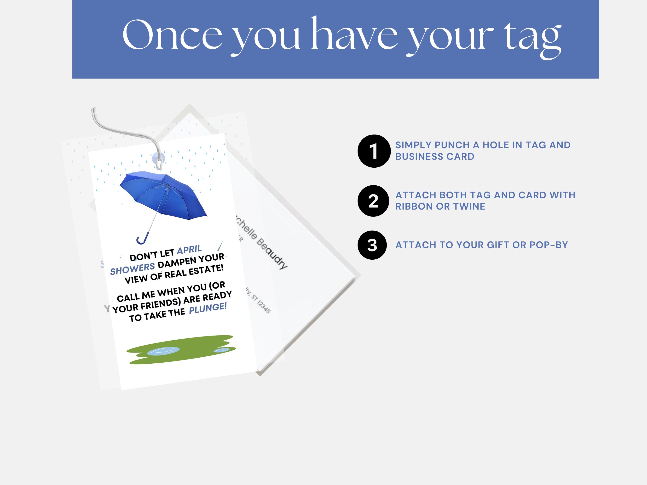 April Showers Real Estate Agent Gift Tag to Attach to Your Memorable ...