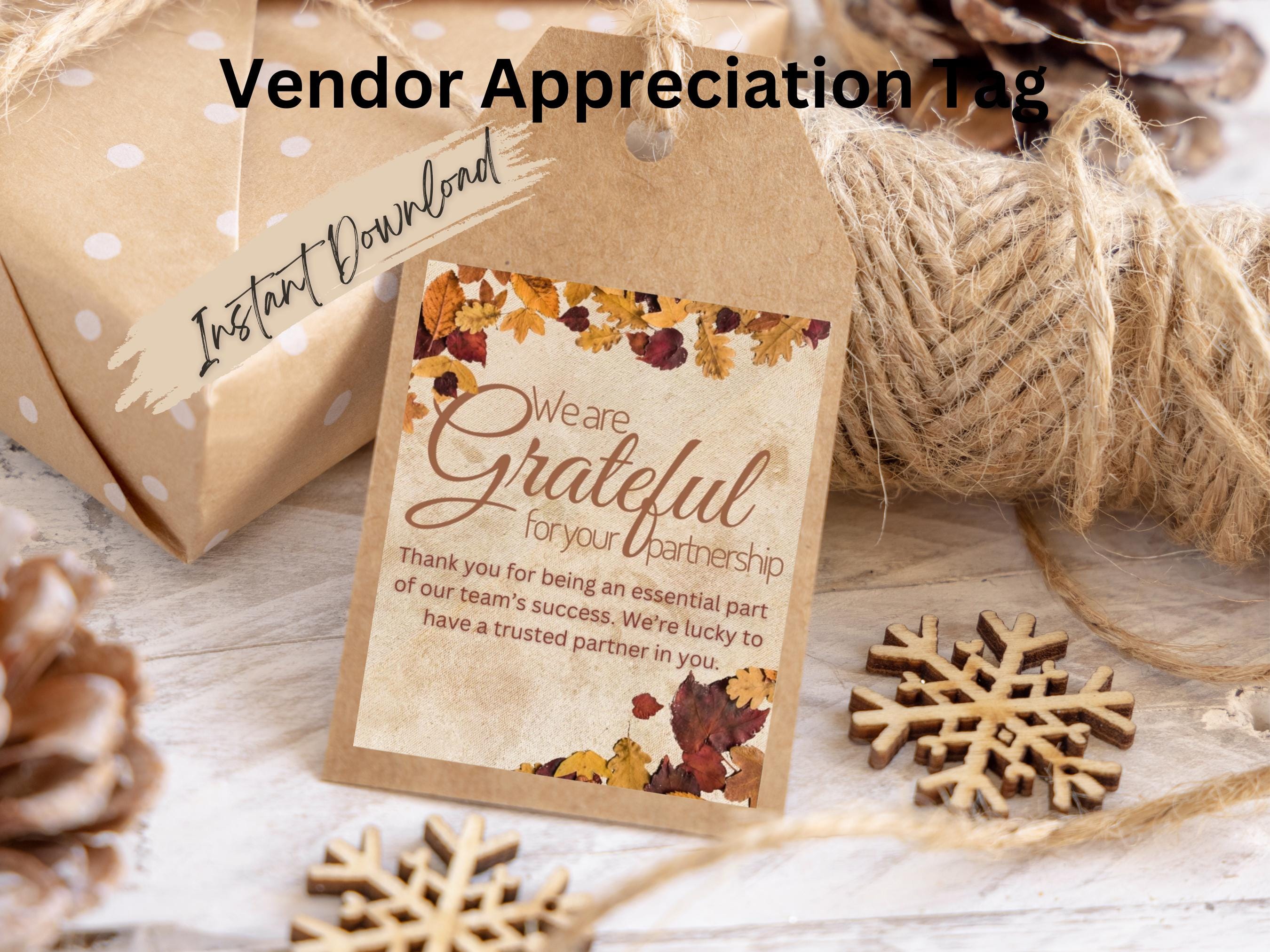 Vendor Appreciation Gift Tag | Strengthen Your Vendor Relationships ...