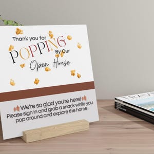 Popcorn Open House Sign | 10x10 Realtor Welcome & Snack Station Decor ...