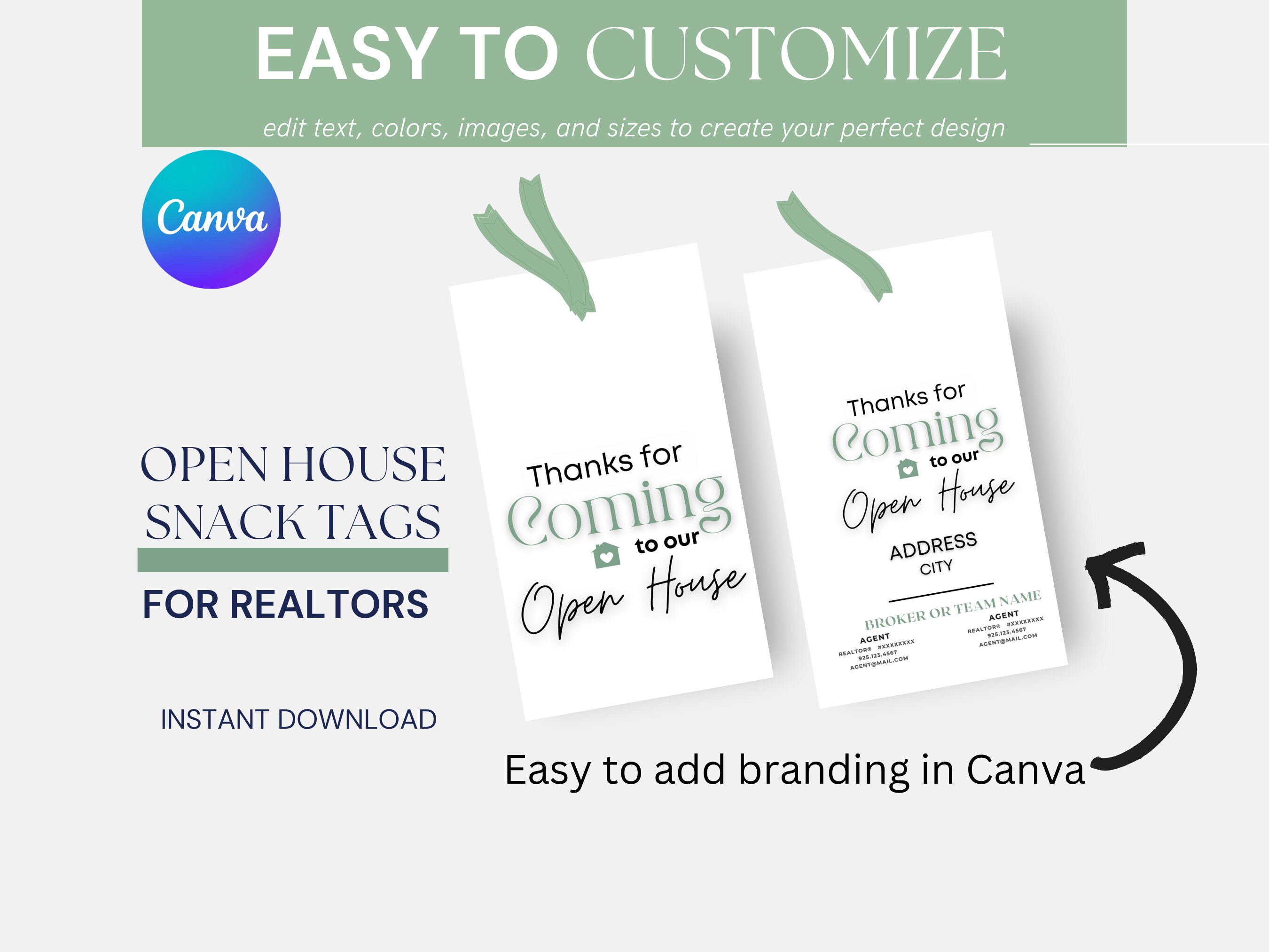 Open House Snack Tag. Instant Download. Open House Tags to Attach to ...