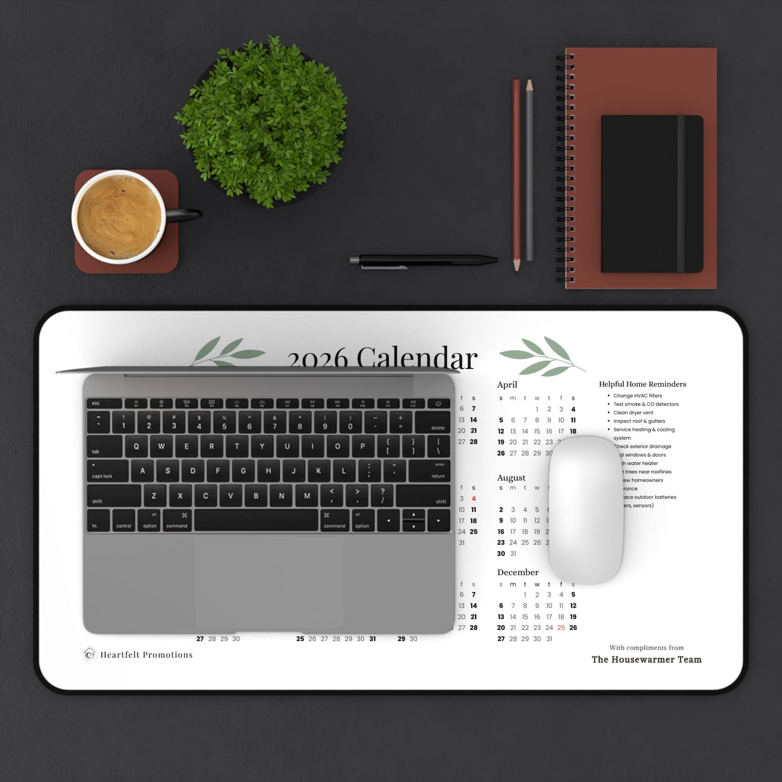 2026 Year-at-a-glance Homeowner Desk Mat | Agent-branded Client Gift ...