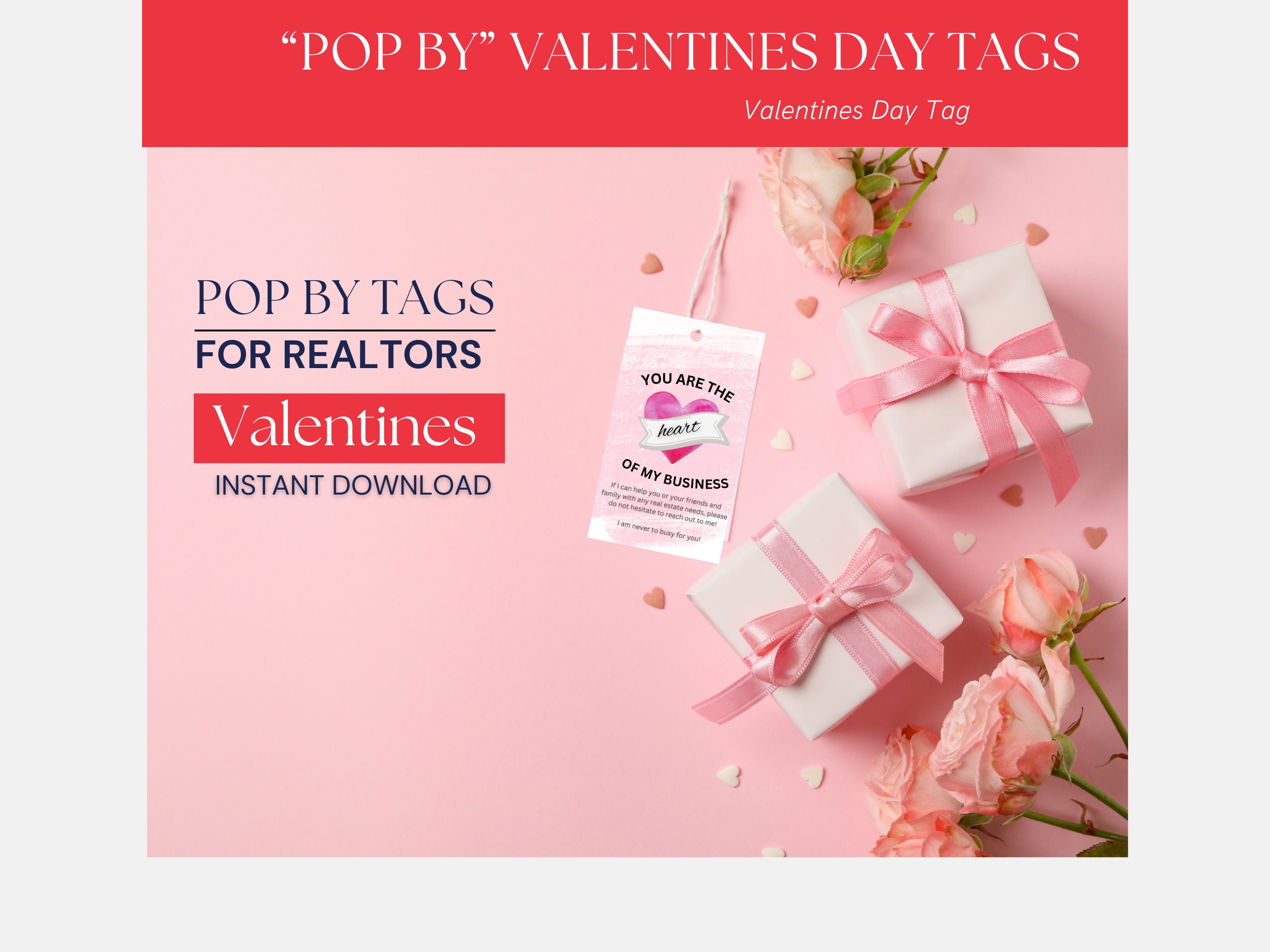 Happy Valentines Day Real Estate Agent Gift Tag . Instant Download ...