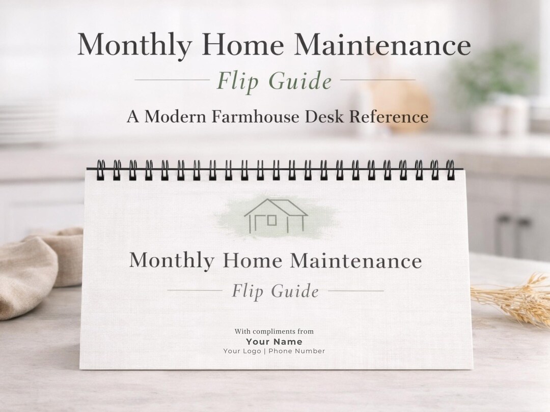 Monthly Home Maintenance Flip Guide | Realtor Client Gift | Homeowner ...