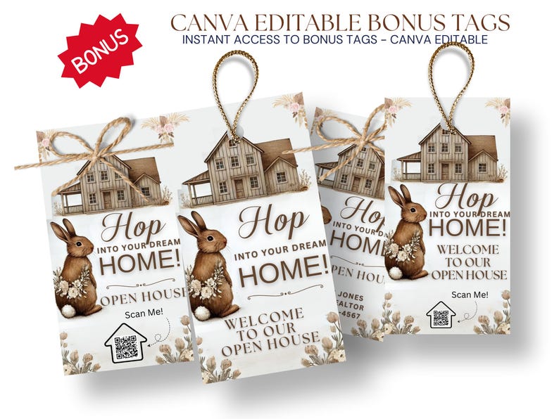 Hop Into Your Dream Home - Editable Easter Open House Tags | Realtor ...