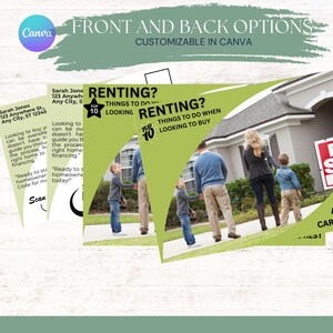 Renters to Buyers Postcard | Digital Download for Realtors | Bonus Rent ...