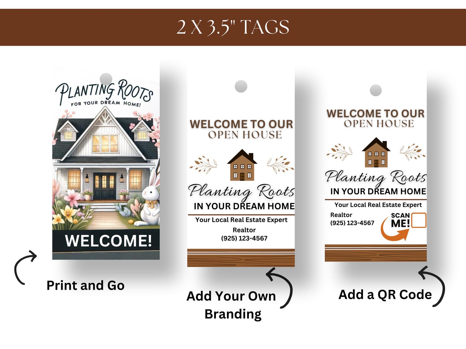 Planting Roots in Your Dream Home - Easter Open House Tags | Realtor ...
