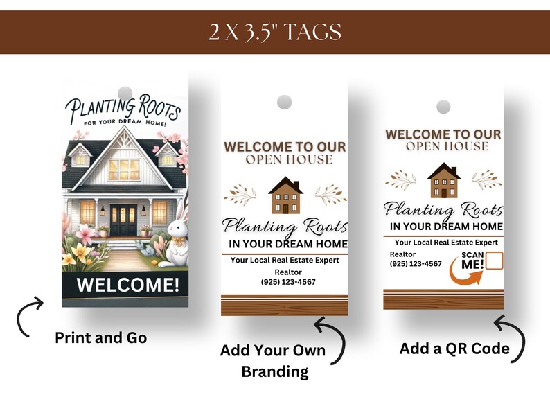 Planting Roots in Your Dream Home - Easter Open House Tags | Realtor ...