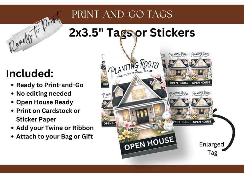 Planting Roots in Your Dream Home - Easter Open House Tags | Realtor ...