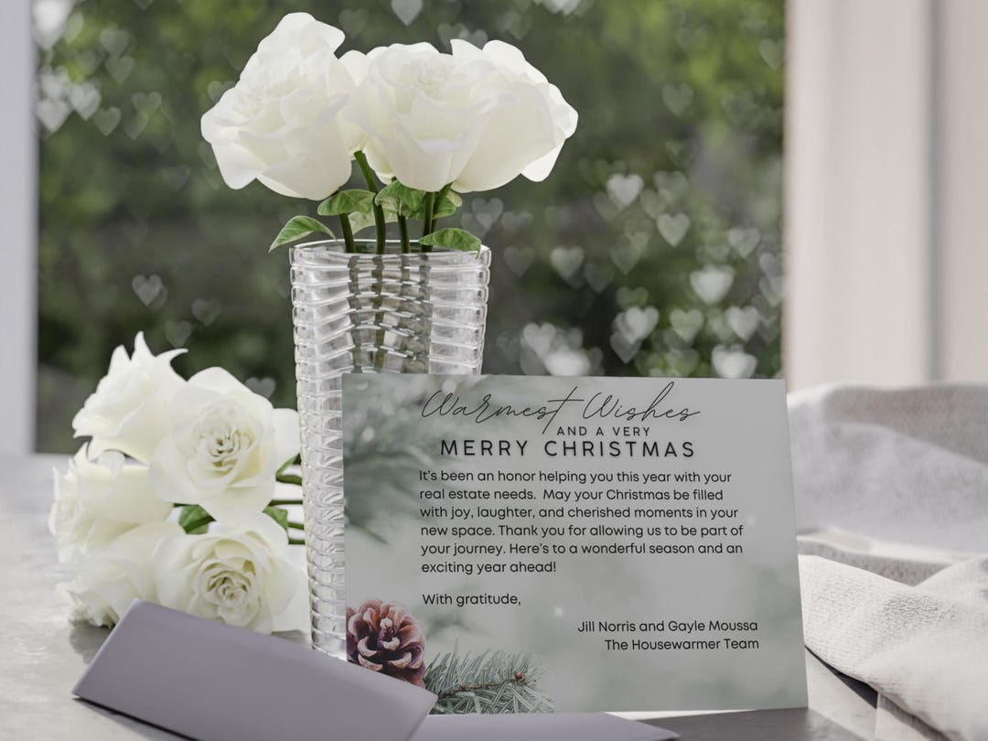 Real Estate Holiday Card – Personalized "merry Christmas" Greeting for ...