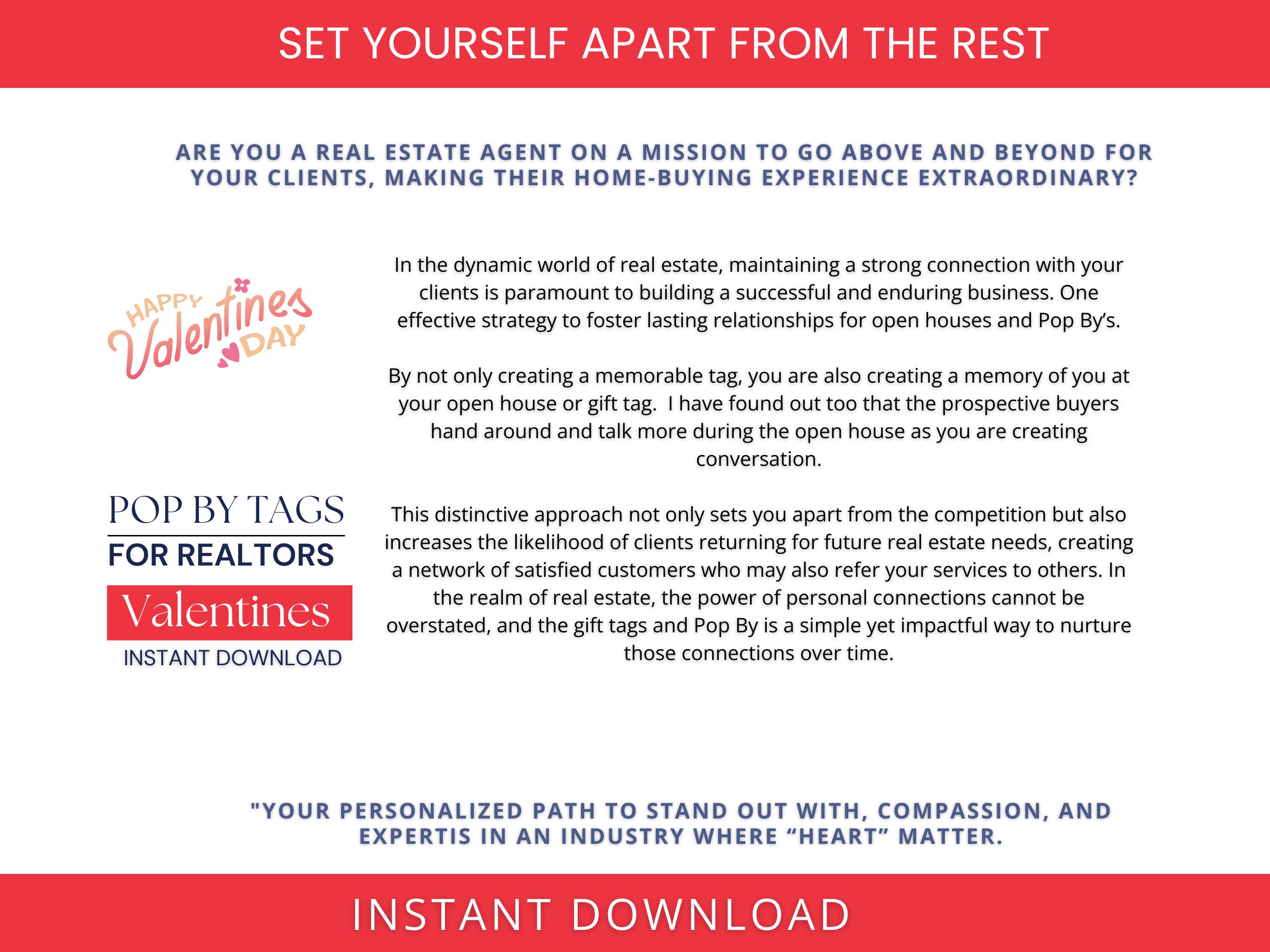 Happy Valentines Day Real Estate Agent Gift Tag . Instant Download ...