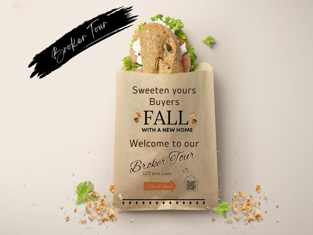 Fall-themed Real Estate Snack Bag Labels | Broker Tour Sandwich Bags ...