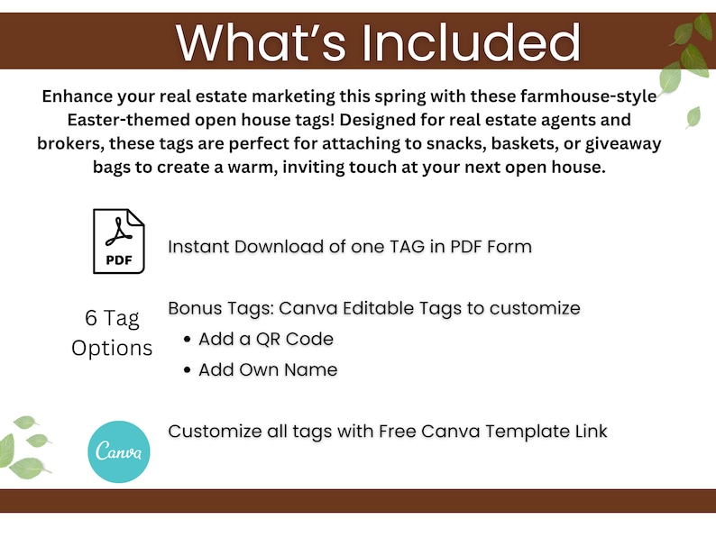 Planting Roots in Your Dream Home - Easter Open House Tags | Realtor ...