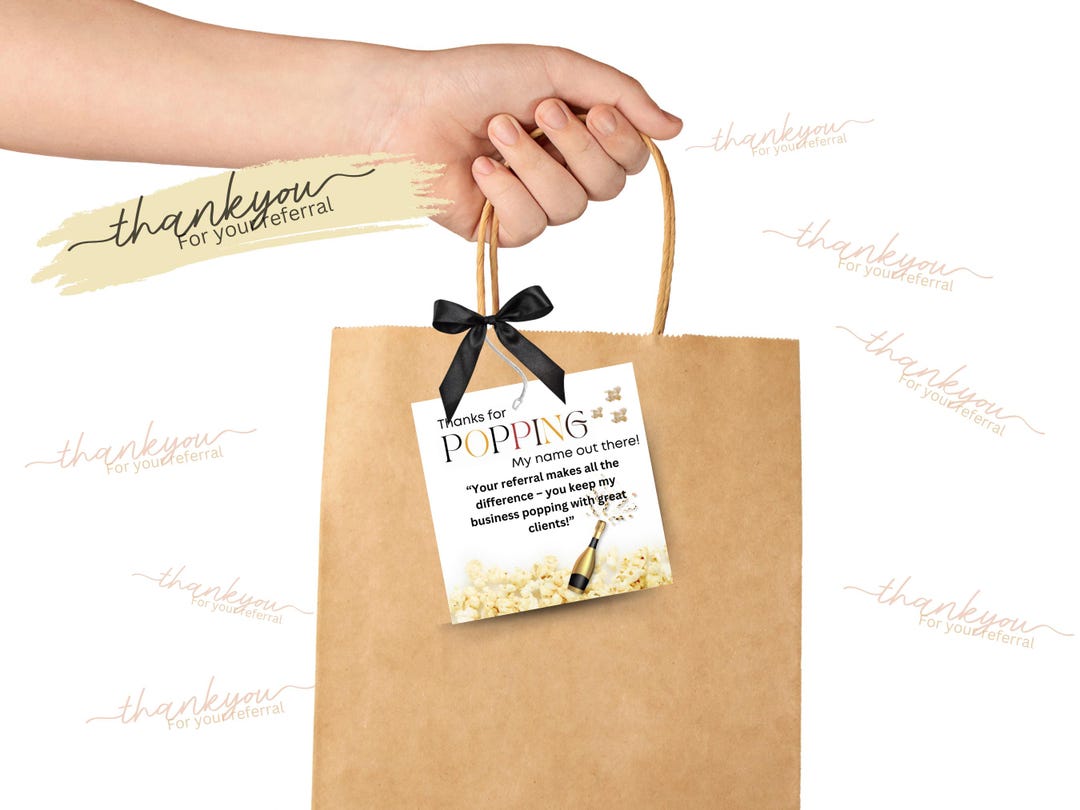 Thanks for Popping My Name Out There" Digital Gift Tag for Realtor ...