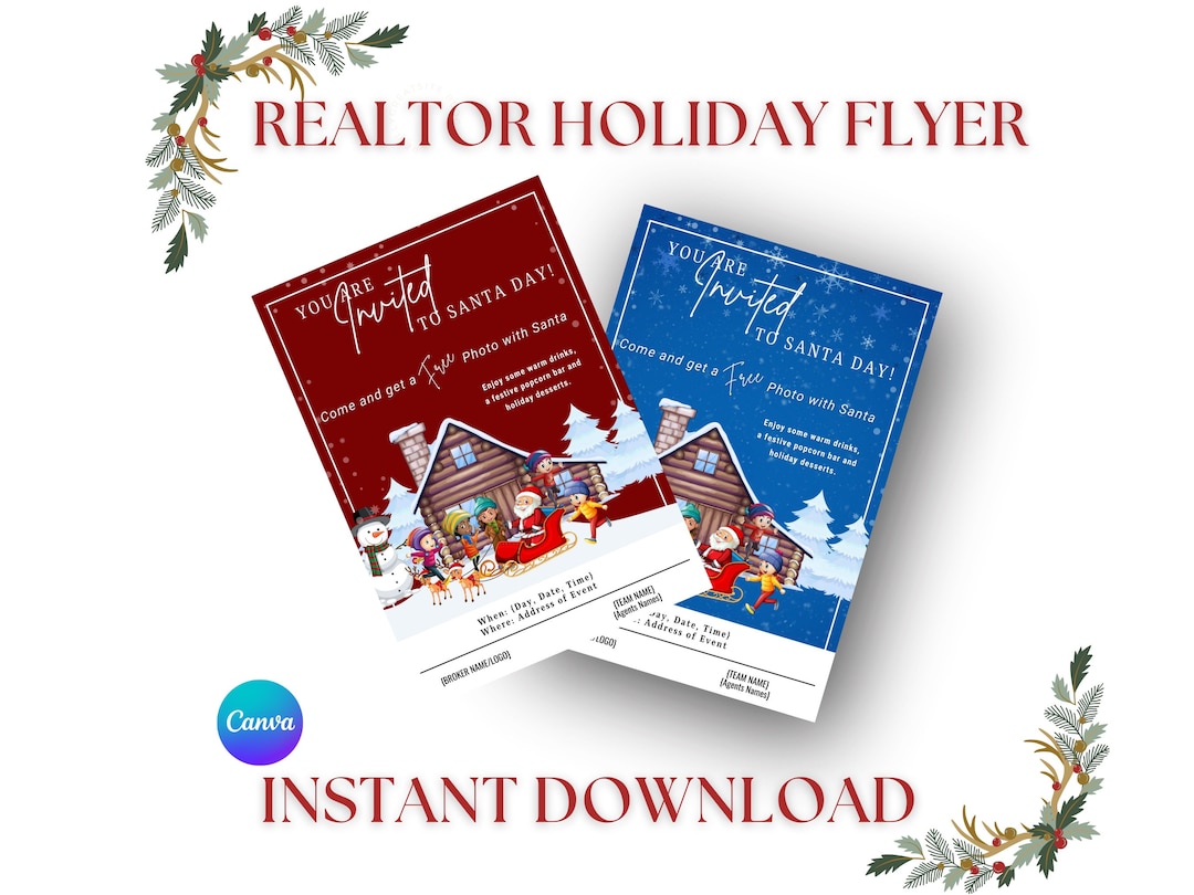 Editable Christmas Flyer and Postcard | Real Estate Christmas Flyer ...