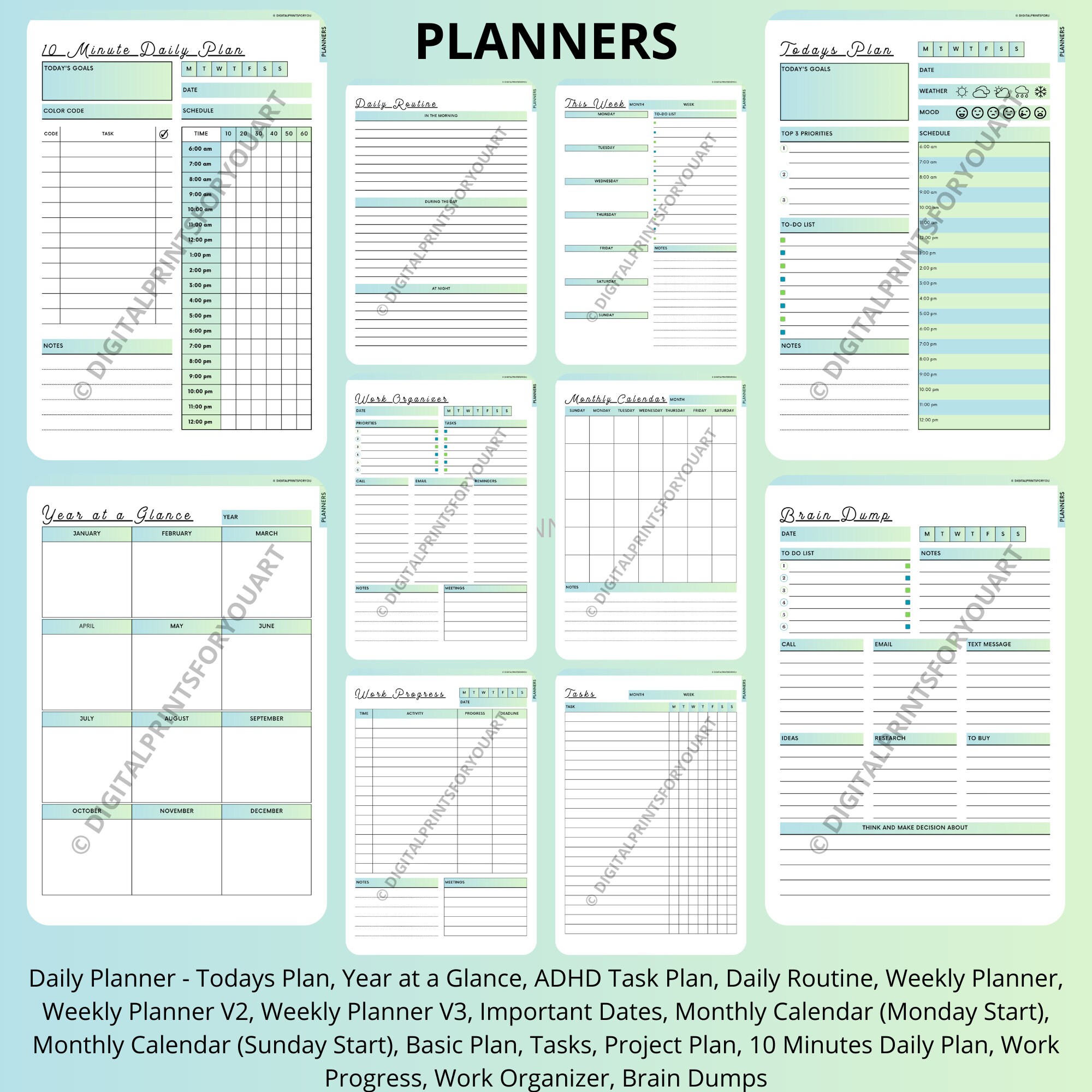ADHD Planner Adult, Customizable Focus & Organization Daily Weekly ...