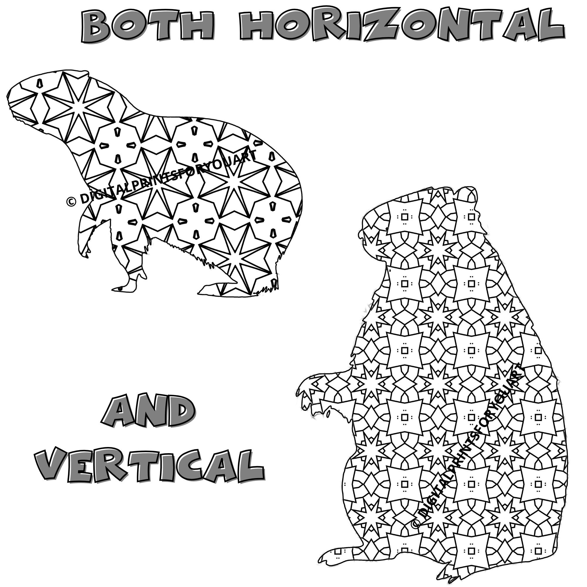 Capybara Coloring Book Mandala Style Coloring Pages Bundle - Etsy