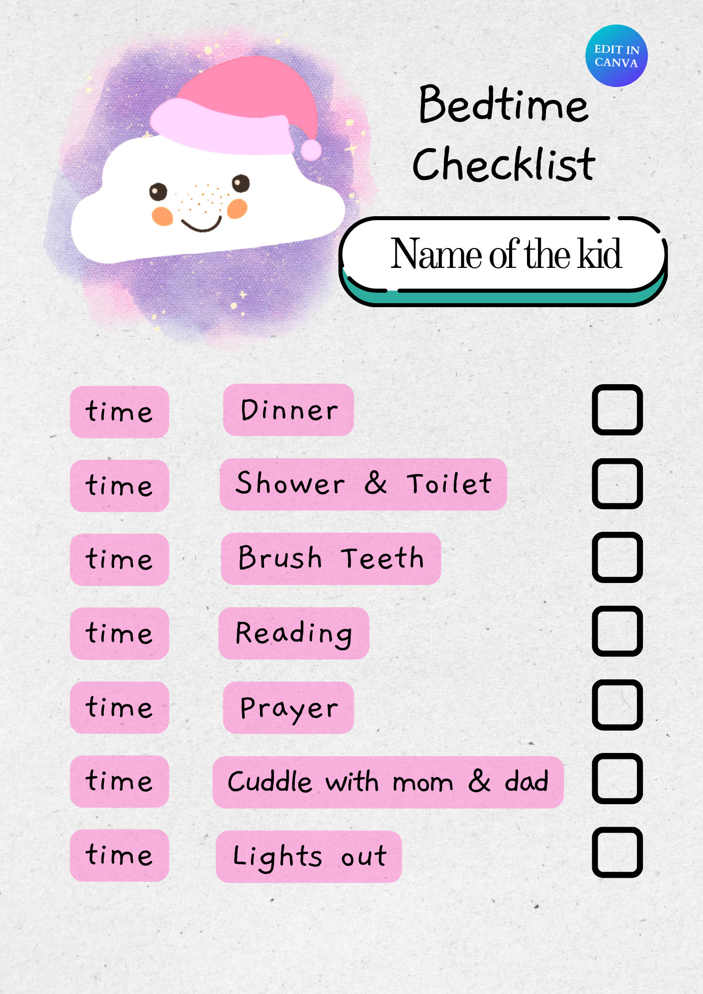 Editable Kids Daily Routine Checklist Preschool or - Etsy