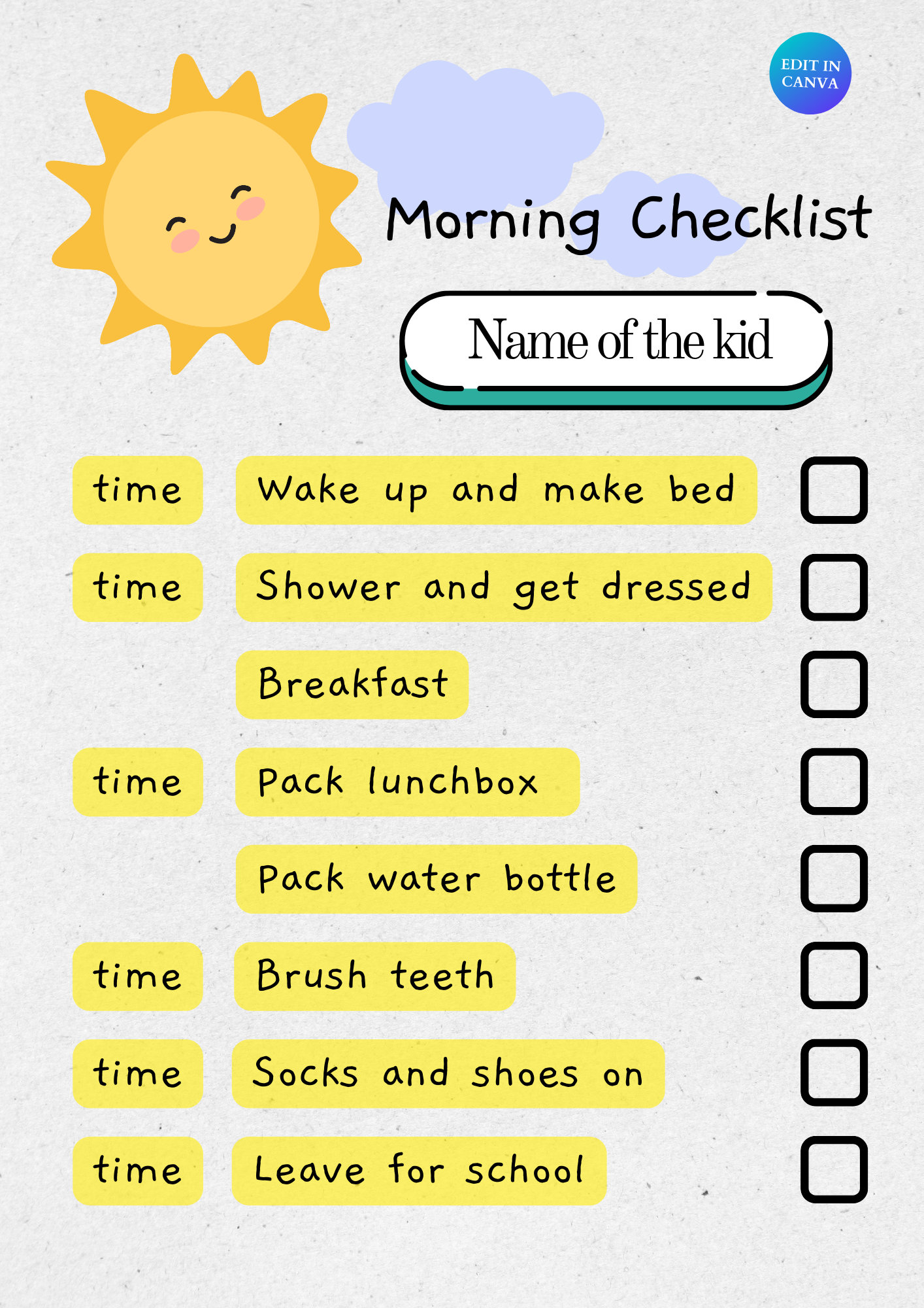 Editable Kids Daily Routine Checklist Preschool or - Etsy