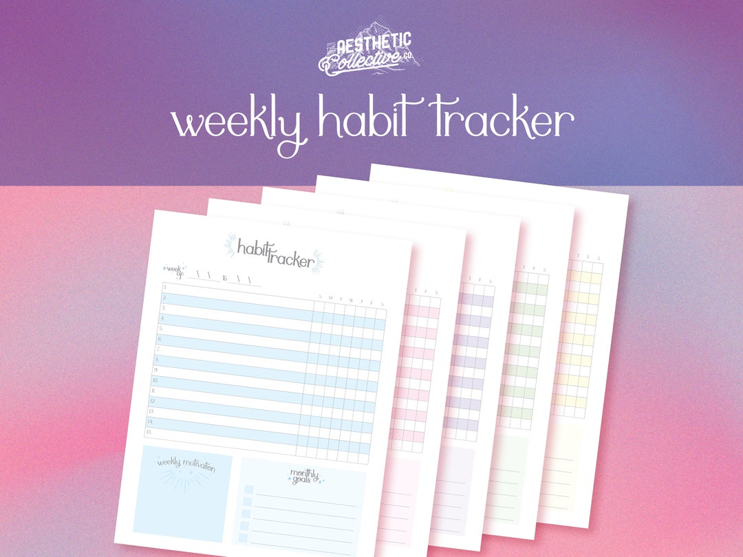 Pastel Weekly Habit Tracker: Embrace an Elegant Retro Witchy Aesthetic ...