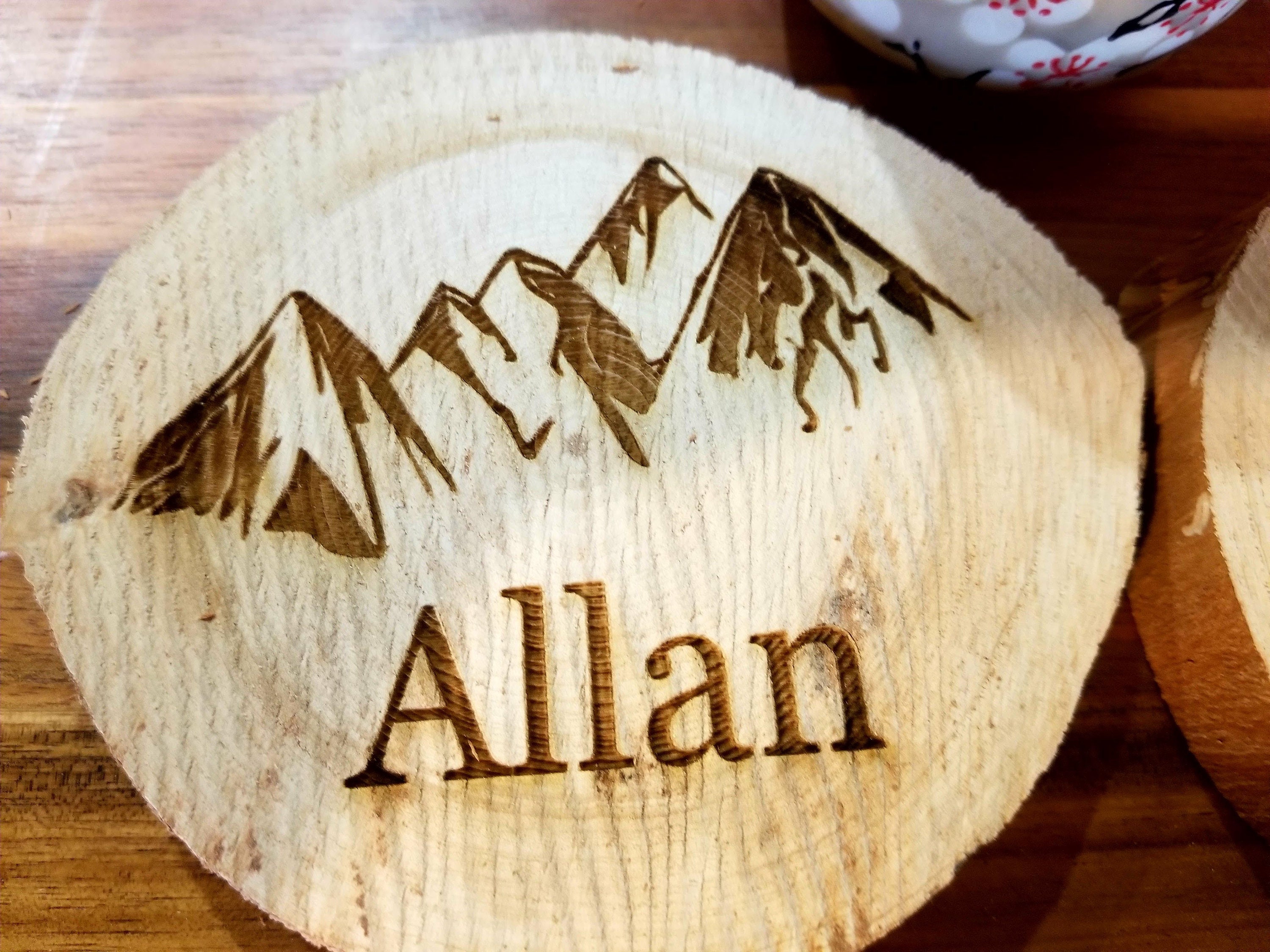 Personalized Aspen Cut Wood, Laser Engraved Wood, Wood Coaster ...