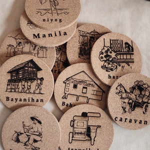 Filipiniana Cork Coasters - Filipino Coaster - Karaoke Coaster ...