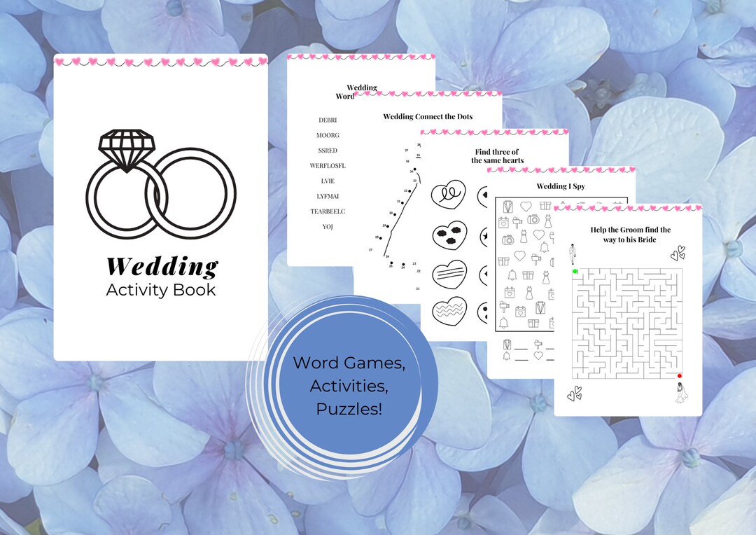 Wedding Kids Activity Book: Games, Puzzles, Coloring (digital Download ...
