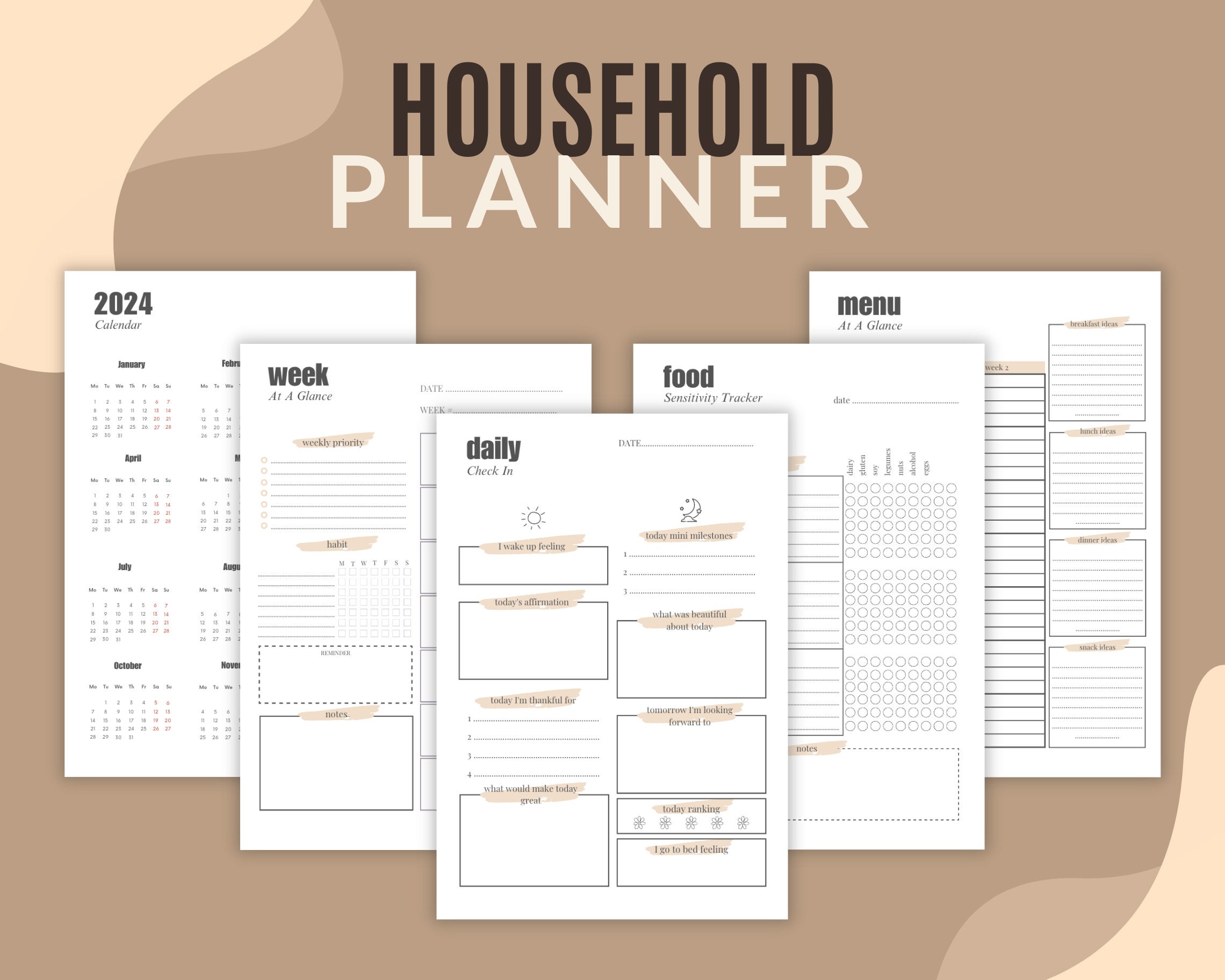 Printable Household Planner: Family Organizer, Home Management (PDF) - Etsy