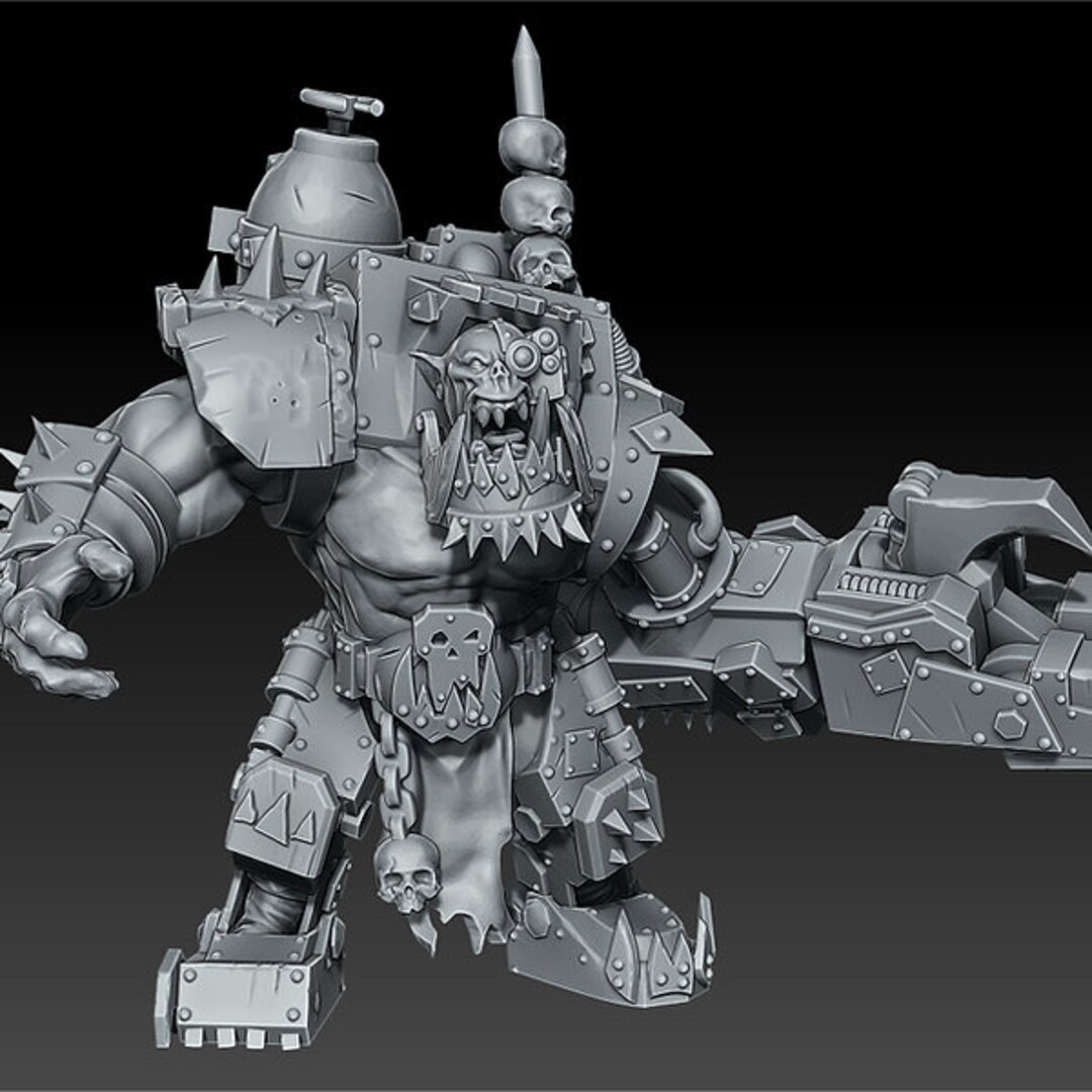 Orc Ork Cyborg Robot King Resin Miniature for Tabletop - Etsy