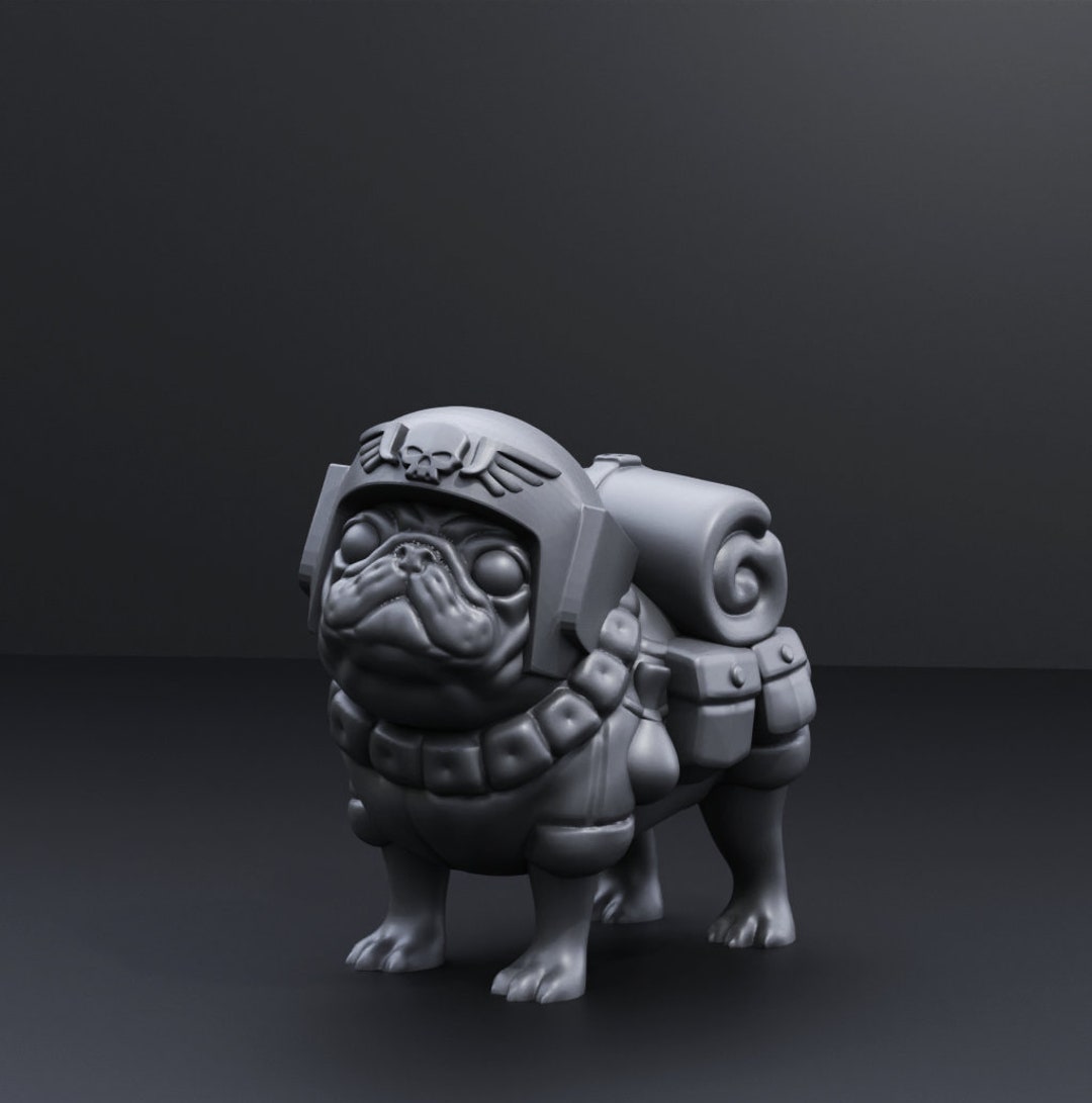 WAR PUG DOG Resin Miniature for Tabletop Wargaming Hammer Sci-fi 20mm ...