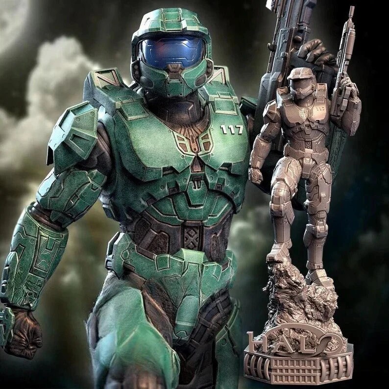 Halo 3d Print Statue Marvel Stl Model Dc Comic Hero Miniature Model Kit ...