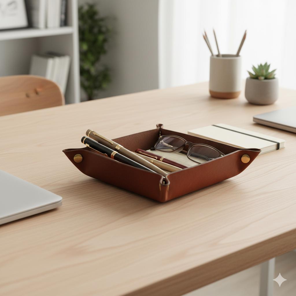 Personalized Leather Valet Tray for Him/her, Custom Engraved Catchall ...
