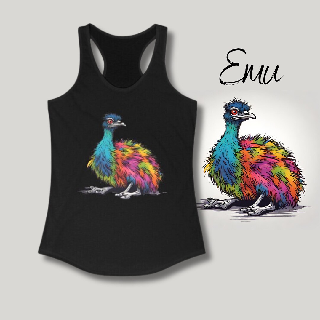 Zen Emu Spirit Animal Singlet, Relaxed Yoga Look, Aus-inspired Workout ...