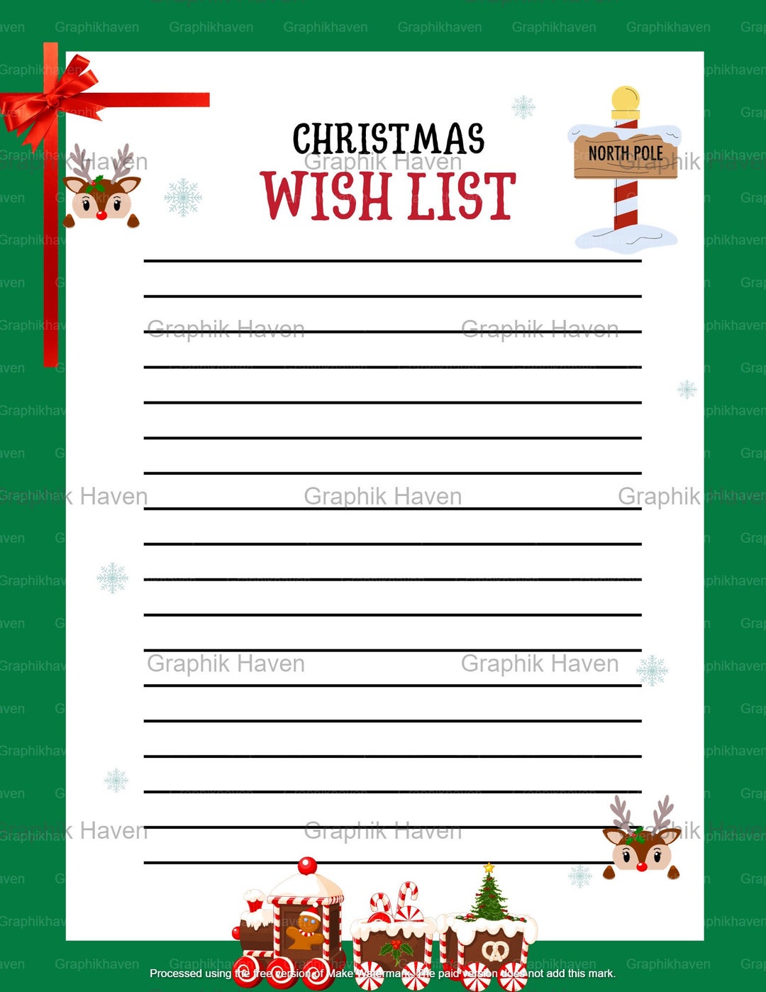 Printable Christmas Wish List, Christmas Wish List for Kids - Etsy