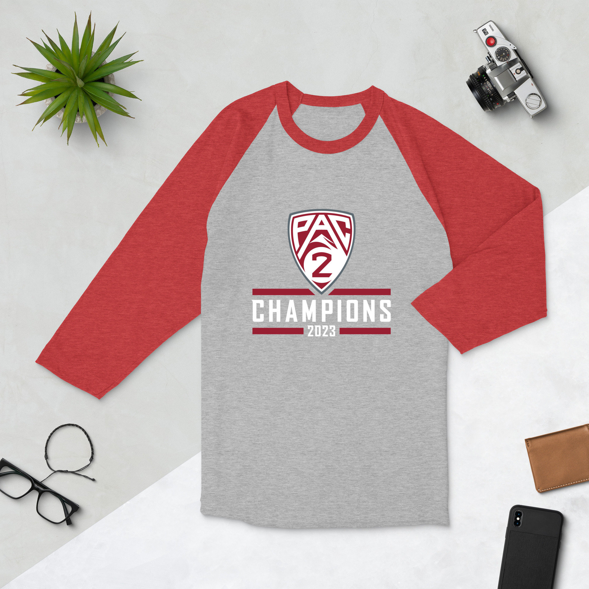 Wazzu Pac-2 Champions Unisex 3/4 Sleeve Raglan Shirt Heather - Etsy
